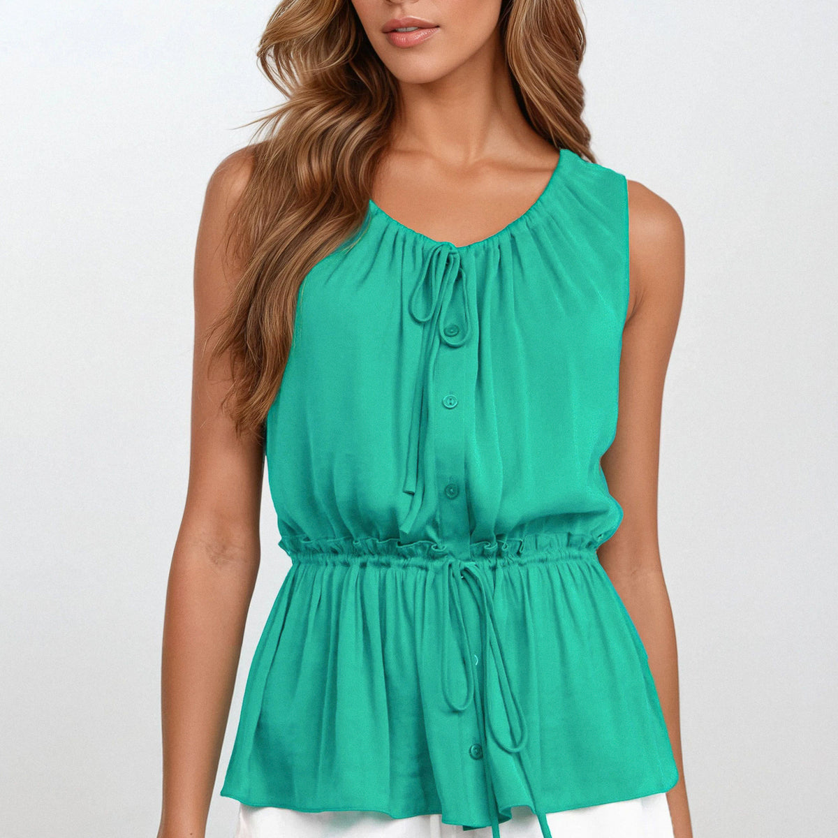 Shirred Drawstring Tank Top – Naked Zebra Wholesale