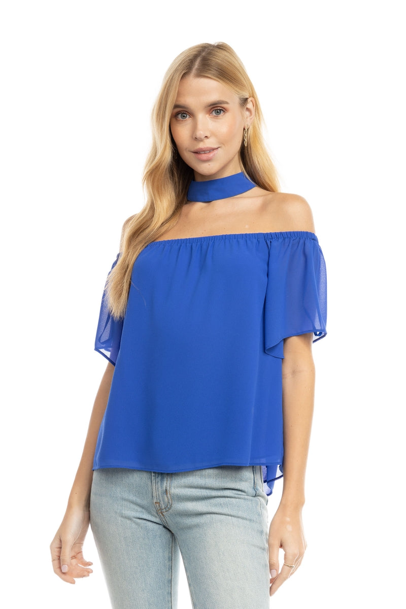 Off Shoulder Choker Blouse – Naked Zebra Wholesale