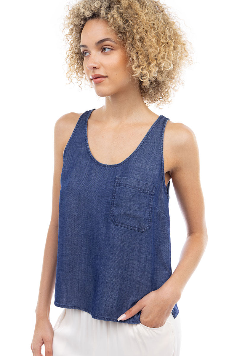 Tencel™ Tank With Front Patch Pocket – Naked Zebra Wholesale